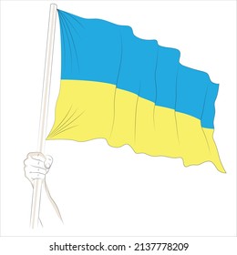 Vector Illustration Hand Holding Flag Stock Vector (Royalty Free ...