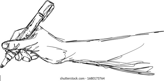 Vector Illustration Hand Holding Whiteboard Stock Vector (Royalty Free ...
