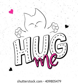 Vector Illustration Hand Lettering Text Hug Stock Vector (Royalty Free ...
