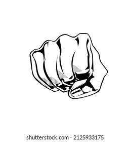 Vector Illustration Hand Punch White Background Stock Vector (Royalty ...