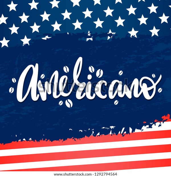Vector Illustration Hand Sketched Lettering Americano Stock Vector ...