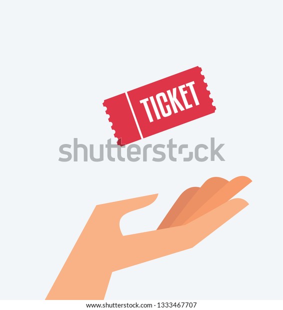 Vector Illustration Hand Ticket Invite Concept Stock Vector (Royalty ...