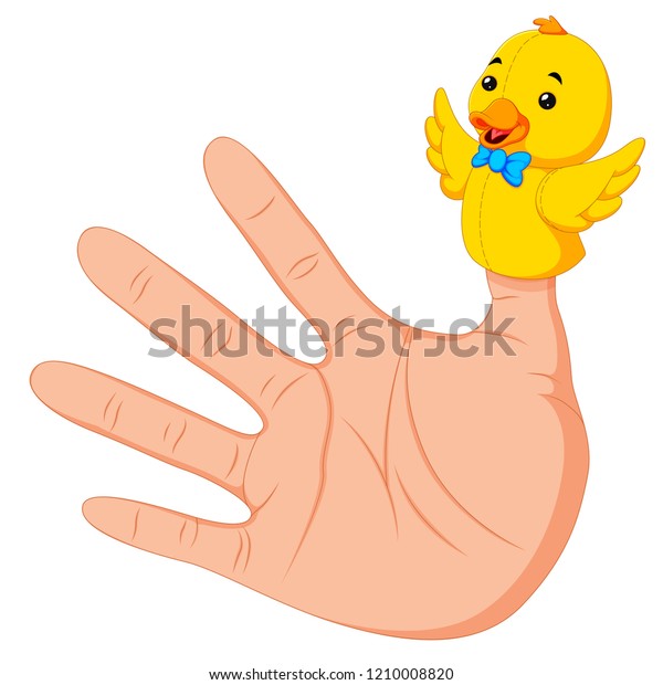 Vector Illustration Hand Wearing Duck Finger Stock Vector (Royalty Free ...