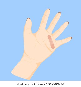Vector Illustration Hand Wound Wound Plaster Stock Vector (Royalty Free ...