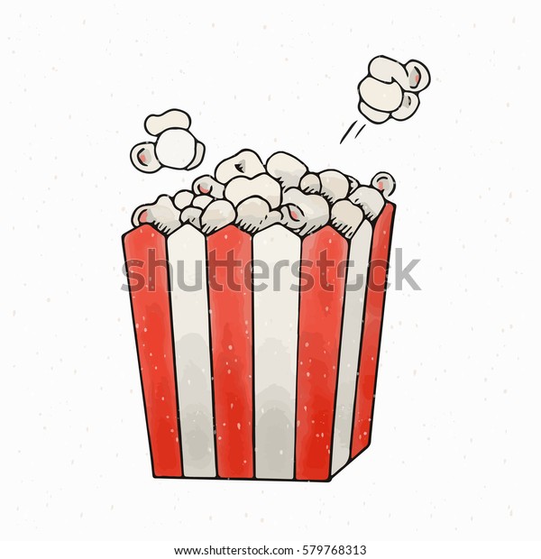 Vector Illustration Handdrawn Popcorn Stock Vector (Royalty Free ... Vector Illustration Handdrawn Popcorn Stock Vector (Royalty Free ...