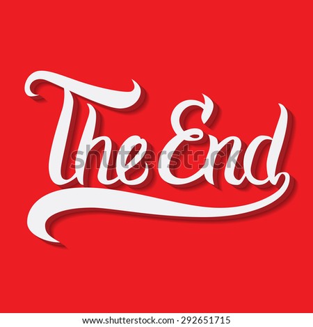 Vector Illustration Handdrawn Words White End Stock Vector (Royalty ...