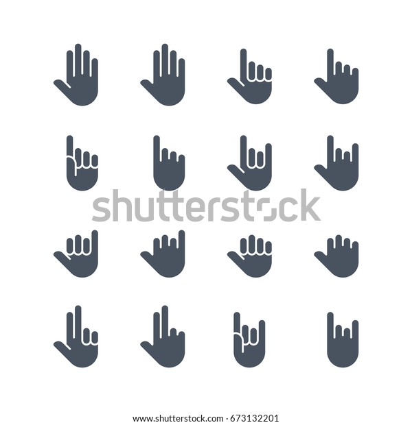 Vector Illustration Hands Black Icon Stock Vector (Royalty Free ...