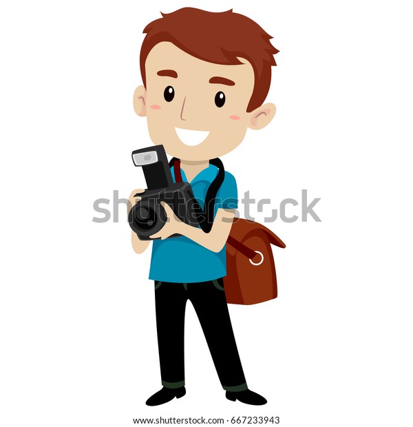 Vector Illustration Handsome Man Holding Digital: เวกเตอร์สต็อก (ปลอด ...