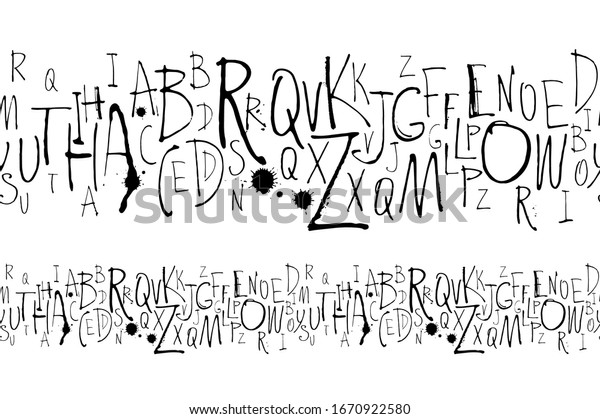 Vector Illustration Handwritten Calligraphy Lettering Seamless Stock ...