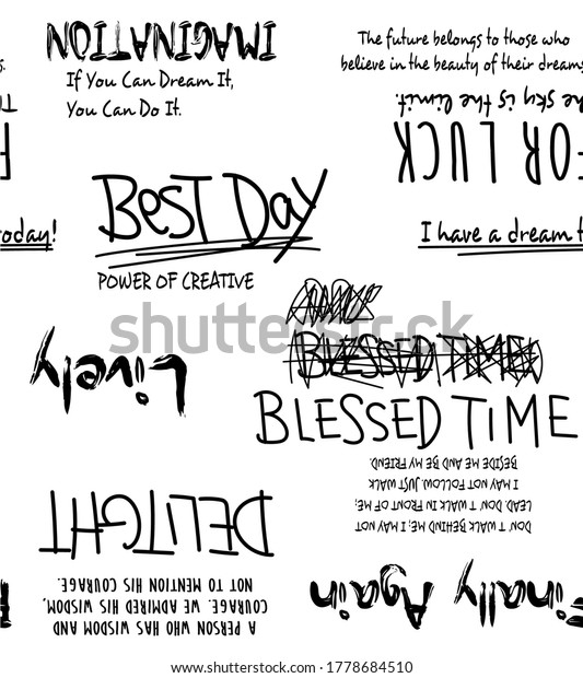 Vector Illustration Handwritten Calligraphy Lettering Seamless Stock ...