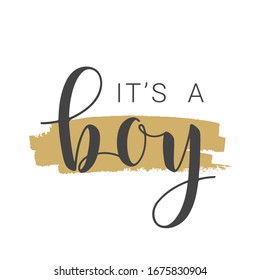 Vector Illustration Handwritten Lettering Boy Template: เวกเตอร์สต็อก ...