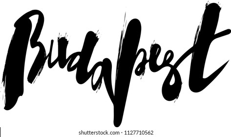 Vector Illustration Handwritten Lettering Budapest Tshirt Stock Vector ...