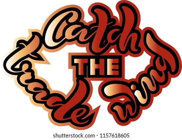 Vektor Stok Vector Illustration Handwritten Lettering Catch Trade ...