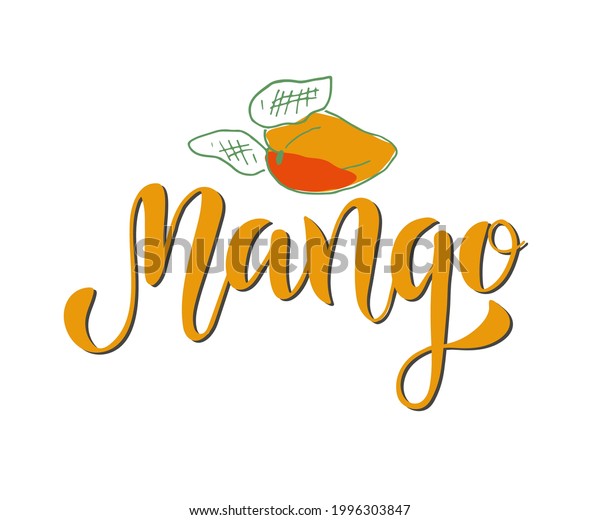 Vector Illustration Handwritten Lettering Mango Text Stock Vector ...