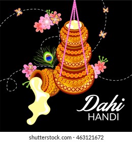 Vector Illustration Hanging Dahi Handi Happy: vector de stock (libre de ...