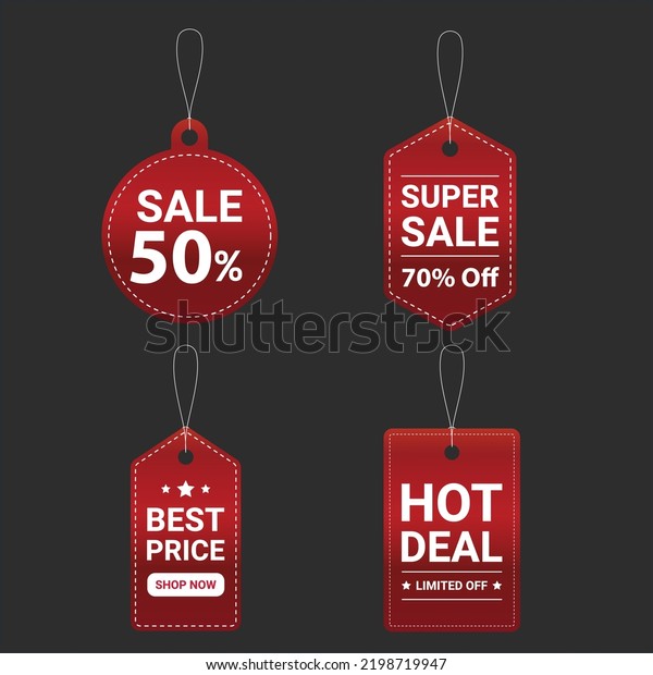 Vector Illustration Hanging Label Price Tag Stock Vector (Royalty Free ...