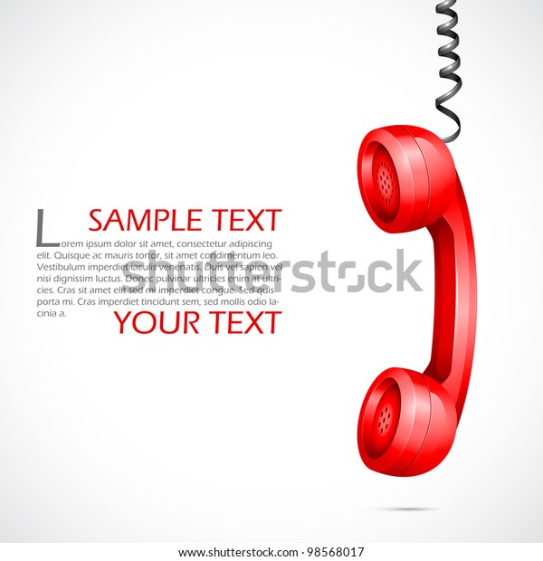 Vector Illustration Hanging Phone Receiver Against Stock Vector ...