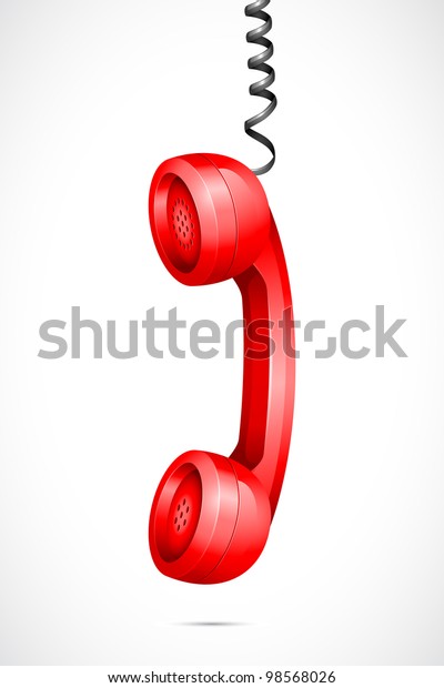 Vector Illustration Hanging Phone Receiver Against Stock Vector ...