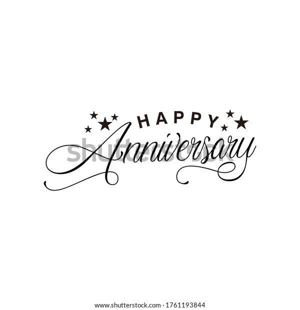 Vector Illustration Happy Anniversary Typography Vector Stock Vector ...