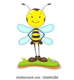 Vector Illustration Bee Giving Presentation Blank: vector de stock ...