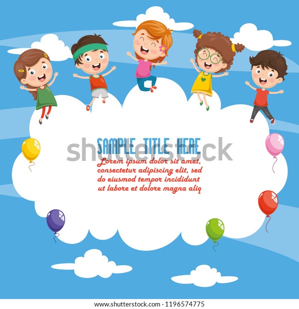 Vector Illustration Happy Children Stock Vector (Royalty Free ...