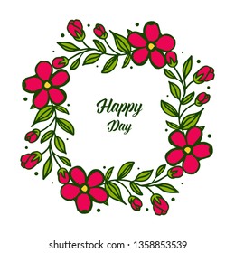 Vector Illustration Happy Day Text Red Stock Vector (Royalty Free ...