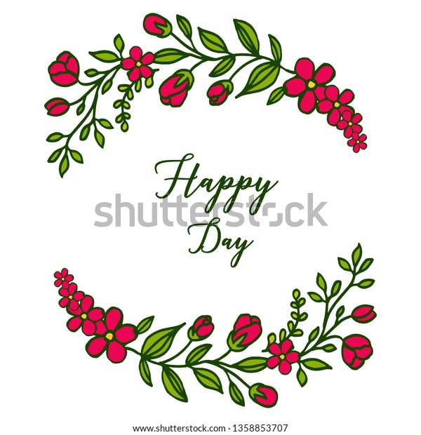 Vector Illustration Happy Day Text Red Stock Vector (Royalty Free ...