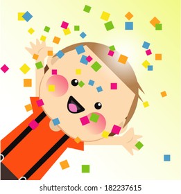 Vector Illustration Happy Kid Stock Vector (Royalty Free) 182237615 ...