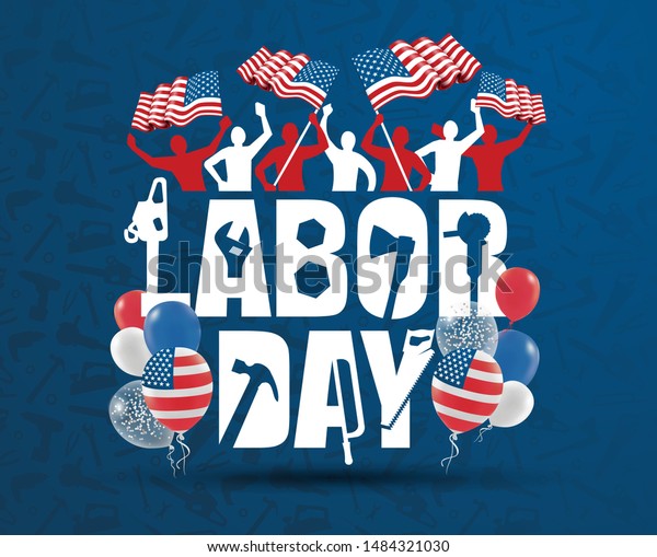 Vector Illustration Happy Labor Day National Stock Vector (Royalty Free ...