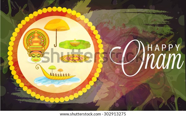 Vector Illustration Happy Onam Decoration Rangoli 库存矢量图（免版税）302913275 ...