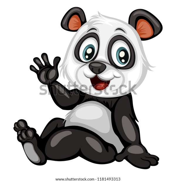 Vector Illustration Happy Panda Cute Cartoon Stock Vector (Royalty Free ...