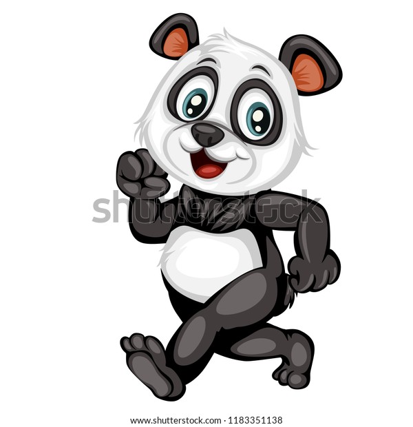 Vector Illustration Happy Panda Cute Cartoon Stock Vector (Royalty Free ...