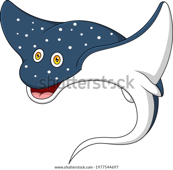 Vector Illustration Happy Stingray Cartoon Stock Vector (Royalty Free ...