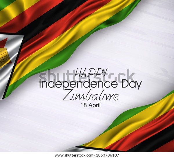 Vector illustration of Happy Zimbabwe Independence Day 18 April. Waving ...
