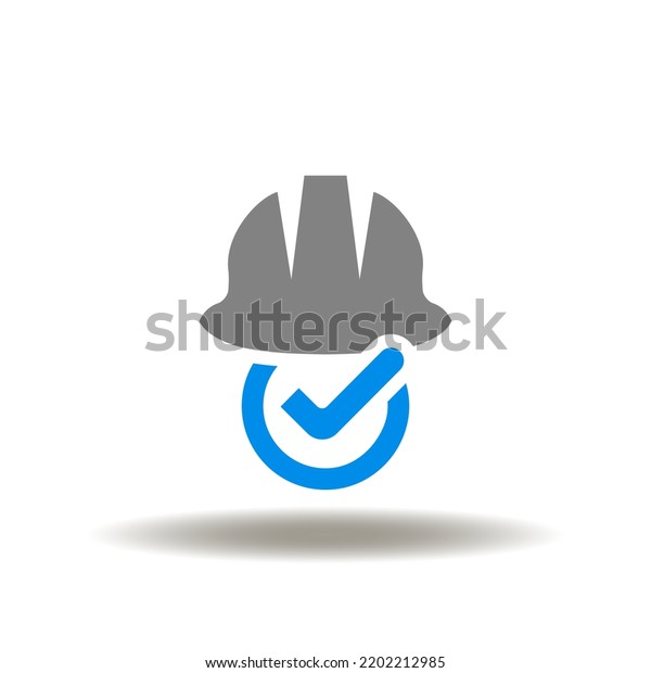 Vector Illustration Hard Hat Check Mark Stock Vector (Royalty Free ...