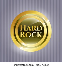 Hard Rock Gold Shiny Emblem Stock Vector (Royalty Free) 364305464
