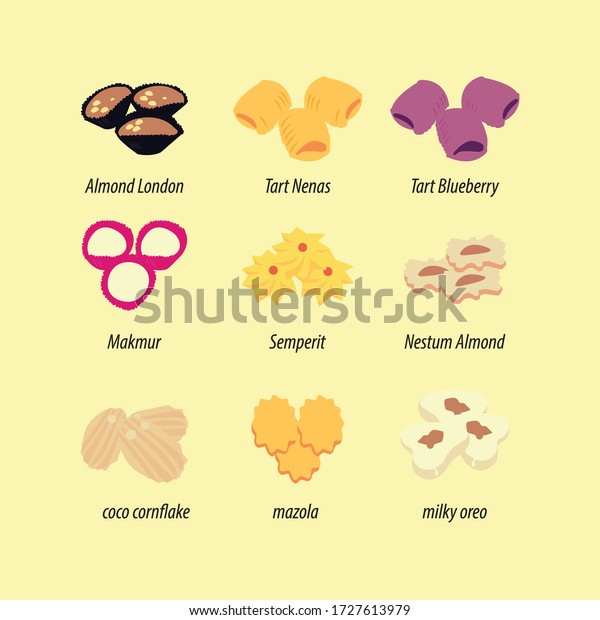 Vector Illustration Hari Raya Cookies Biskut Stock Vector (Royalty Free ...