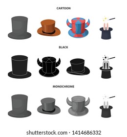 Vector Illustration Hat Derby Symbol Collection Stock Vector (Royalty ...