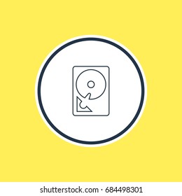 Vector Illustration Hdd Outline Beautiful Computer Stock Vector ...