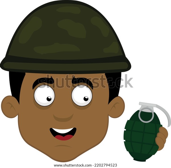 Vector Illustration Head Cartoon Soldier Man Stock Vector (Royalty Free ...