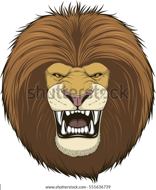 Vector Illustration Head Fierce Lion On Stock Vector (Royalty Free ...