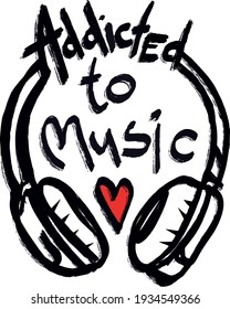 725 Music addicted design vector Images, Stock Photos & Vectors ...