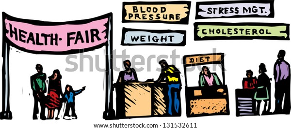 Vector Illustration Health Fair Stock Vector (Royalty Free) 131532611