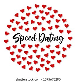 Vector Illustration Heart Background Speed Dating Stock Vector (Royalty ...