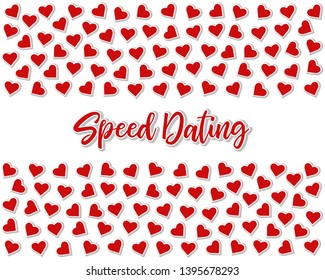 Vector Illustration Heart Background Speed Dating Stock Vector (Royalty ...