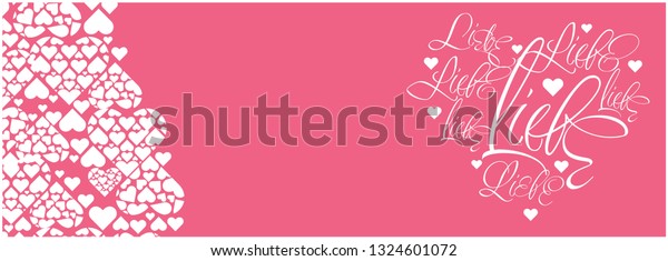 Vector Illustration Heart Calligraphic Liebe Mean Stock Vector (Royalty ...