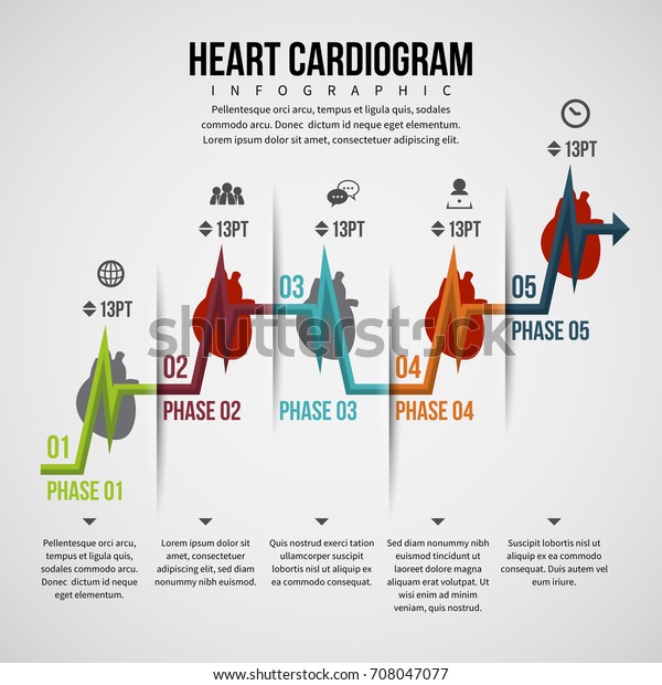 Vector Illustration Heart Cardiogram Infographic Design Stock Vector ...