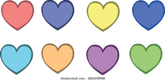 Vector Illustration Heart Different Colors Stock Vector (Royalty Free ...