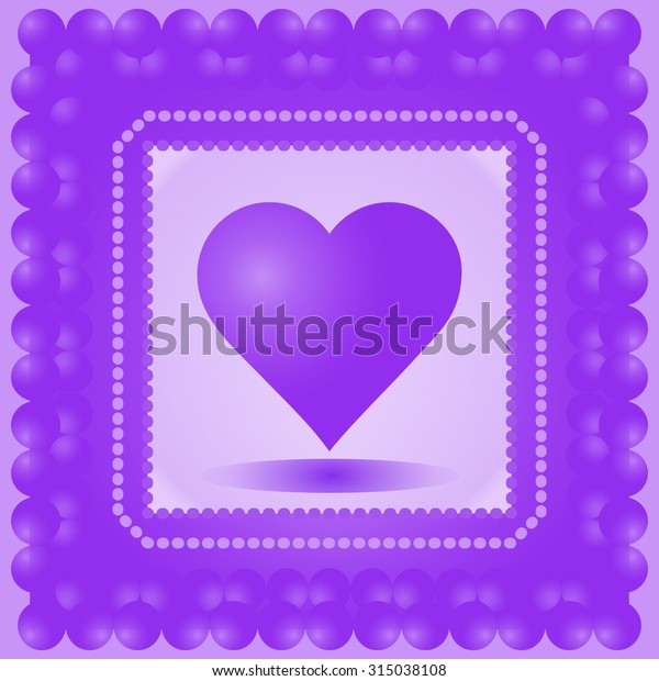 Vector Illustration Heart Purple Heart Frame Stock Vector (Royalty Free ...