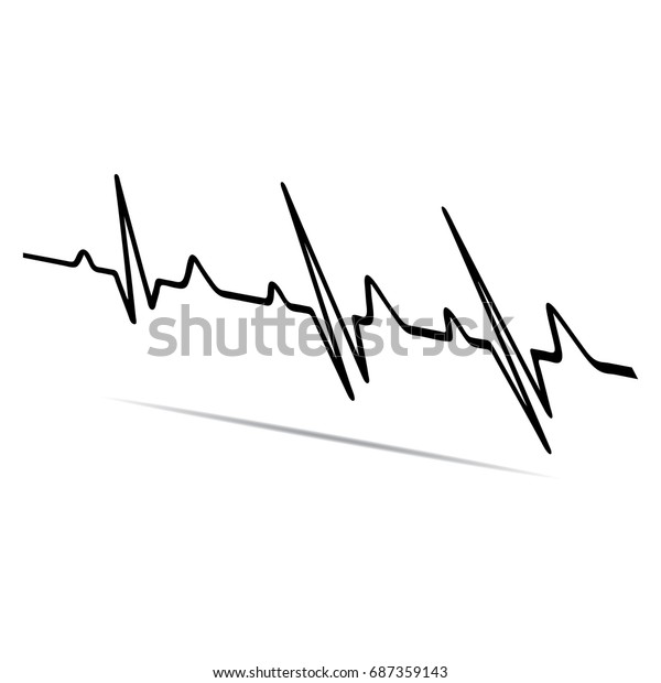 Vector Illustration Heart Rhythm Ekg Vector 스톡 벡터(로열티 프리) 687359143 ...